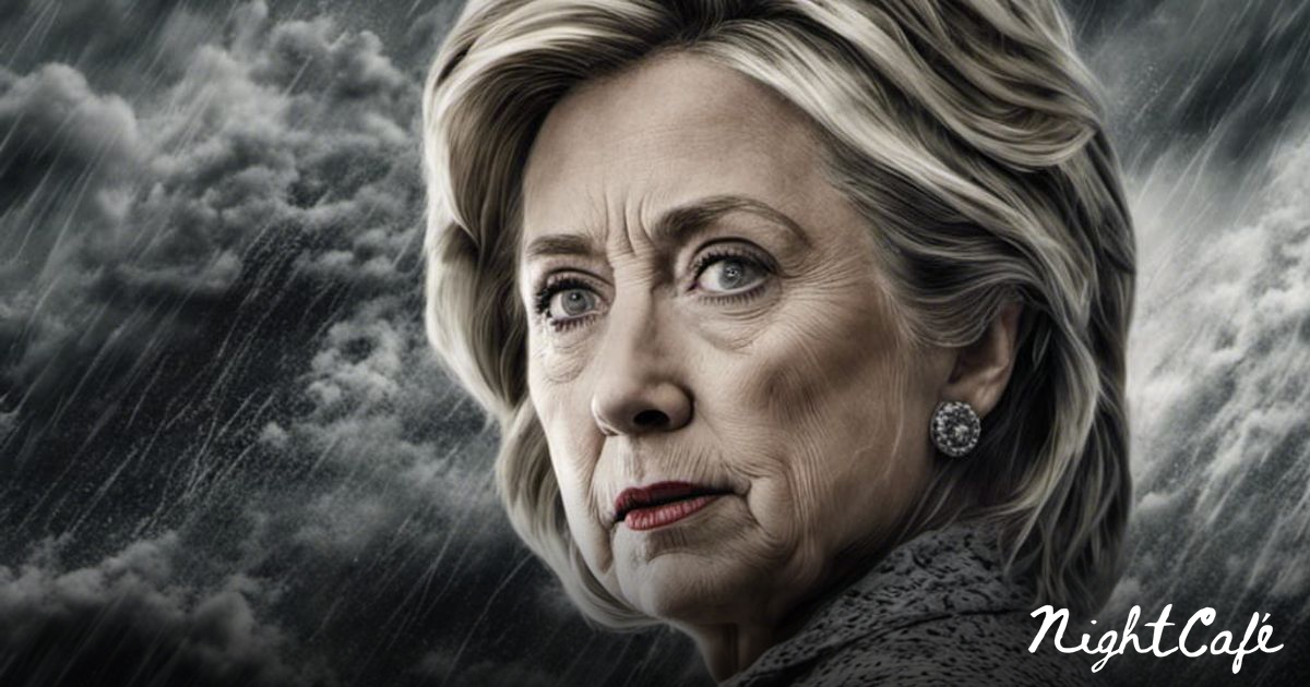 HURRICANE HILLARY - Hillary Clinton Portrait in Hurricane Di...