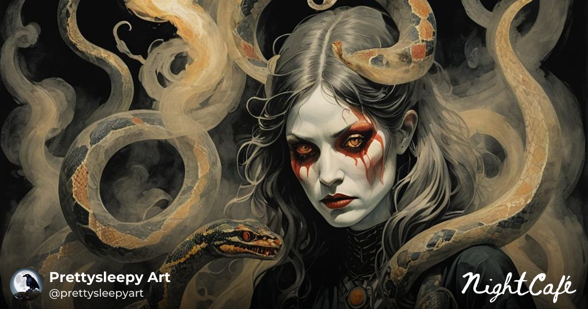 Snake Charmer - Psychedelic Snake with Scythe in Stoner-Art ...