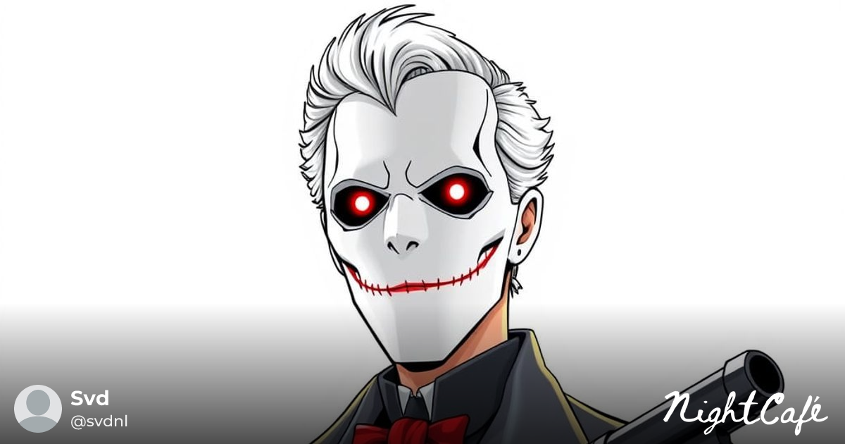 Anime-Style Robot Butler with Mask and Guns - AI Art