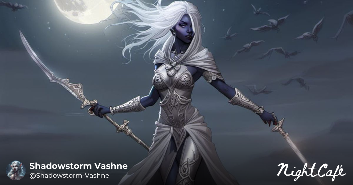 Moon Dancer of Eilistraee - Drow Priestess Dancing Under the...