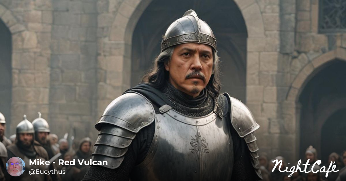 A Male Medieval Warrior in Cold-Iron Armor.