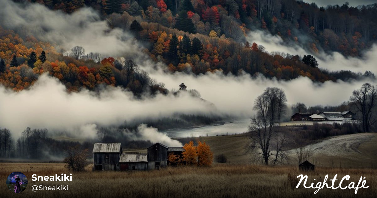 tintype; photo; "Pomeroy, Ohio", post apocalyptic; autumn landscape, eldritch horror ...