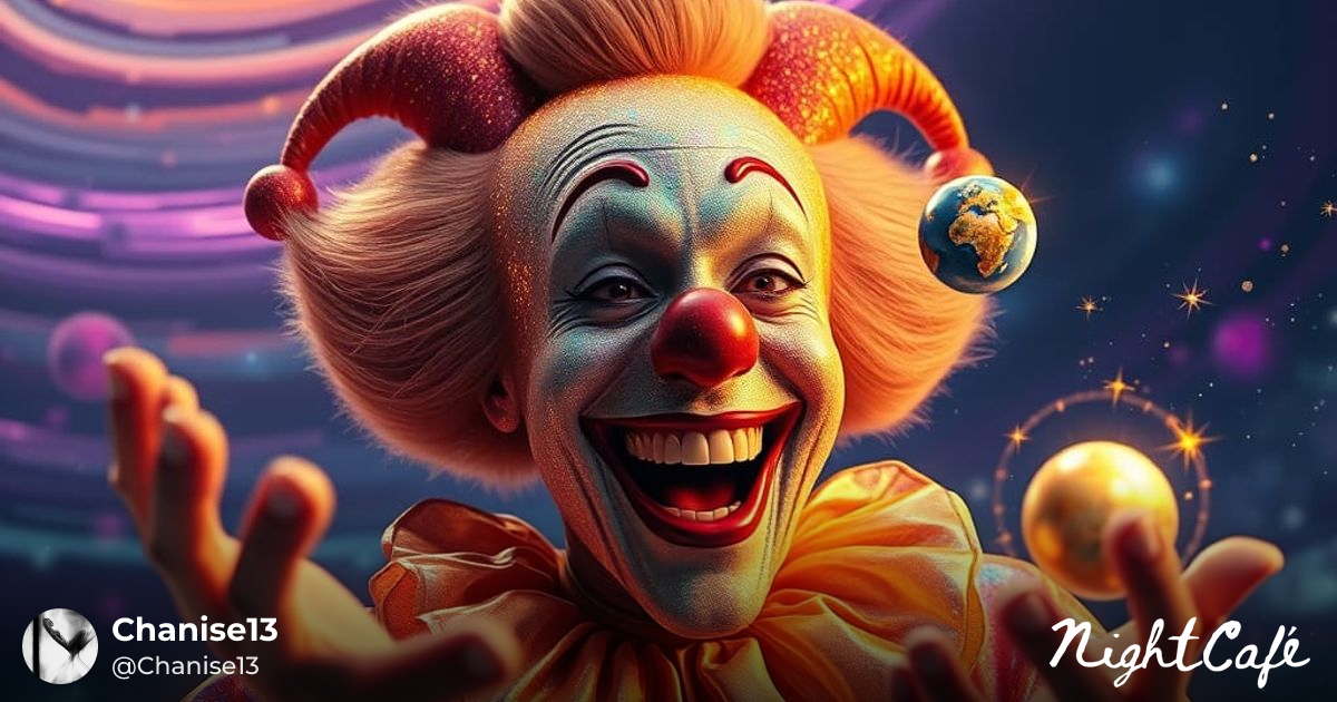 Realistic Cosmic Clown - Hyperrealistic Cosmic Clown in Cele...