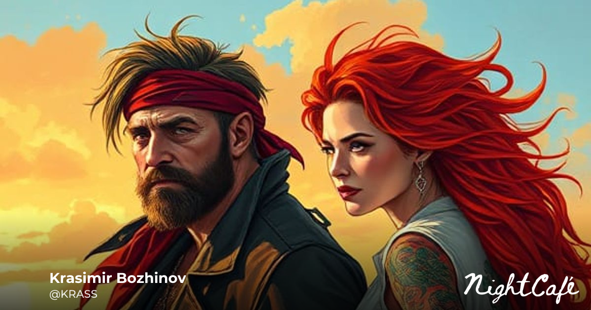 Rogue Sea Captain and Fiery Ex-Pirate Queen Stand ... - AI Art