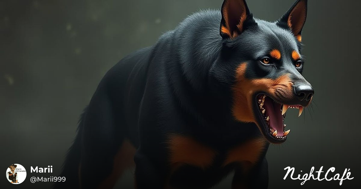 Fearsome Triple-Breed Dog Barking in Dark Fantasy ... - AI Art