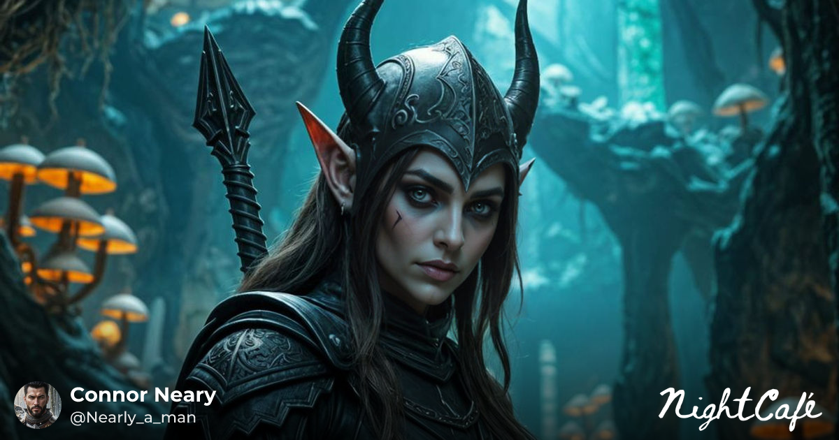 Dark Elf Ranger in the Underdark: A Cinematic Mast... - AI Art