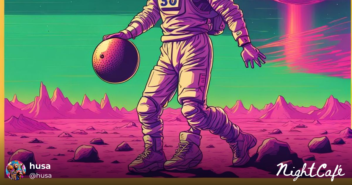 Steph Curry's Moon Shot: Synthwave Savior - AI Art