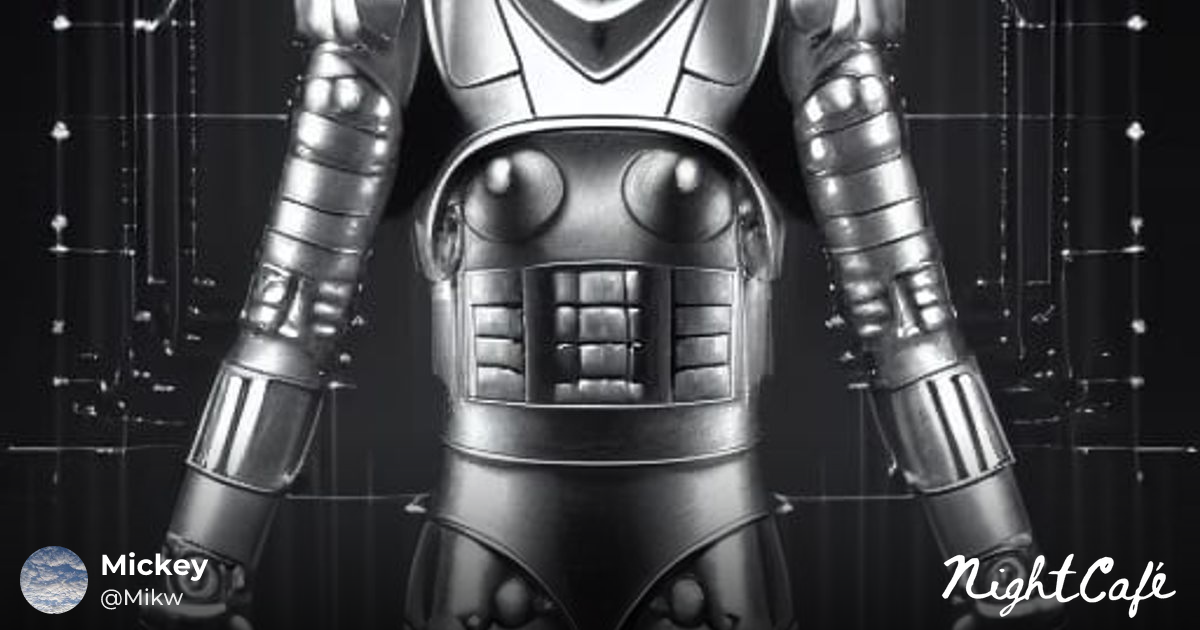 Cyberman in Art Deco Film Noir Style - AI Art