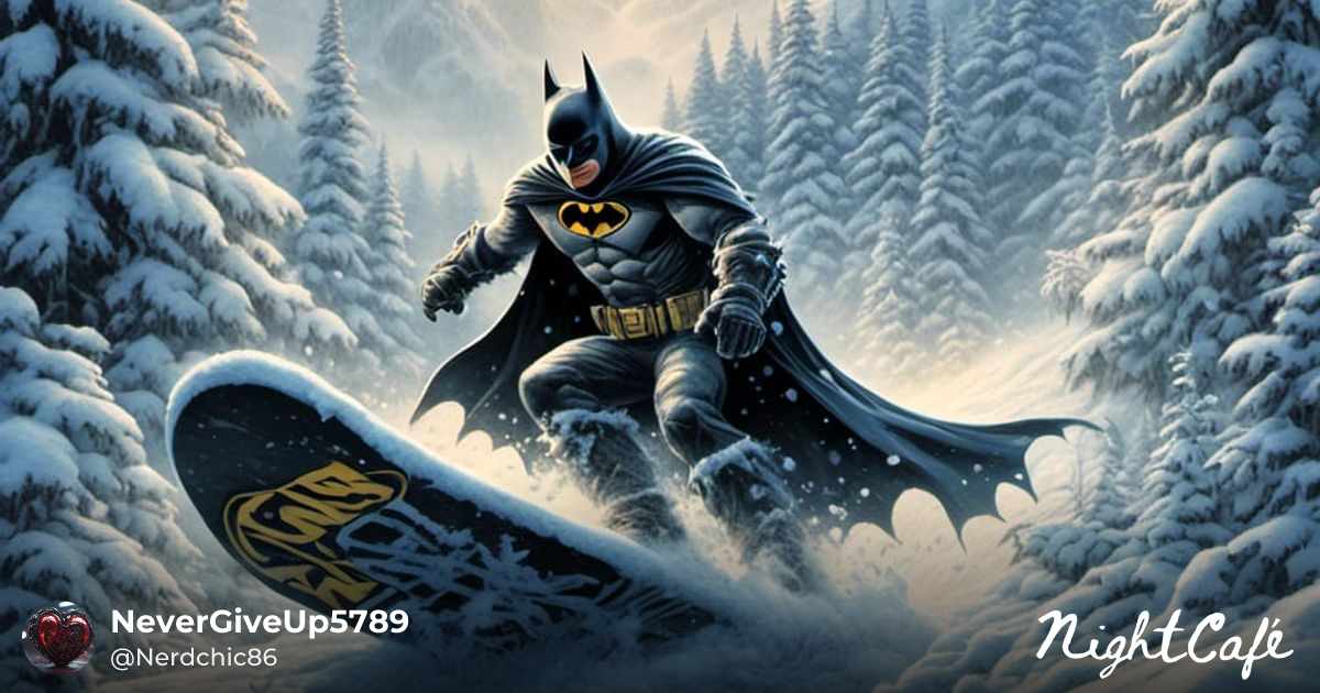Batman Snowboarding in Comic Book Art Style - AI Art