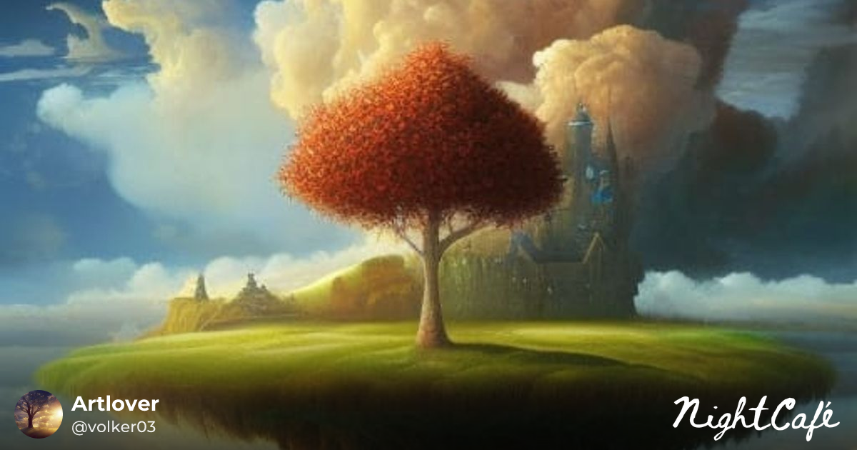 The tree of eternity - Mystical Floating Island in Dreamlike...