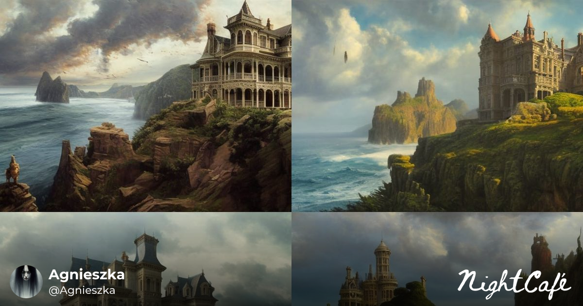 Cliff House - Haunted Victorian Mansion on Stormy Cliffside,...