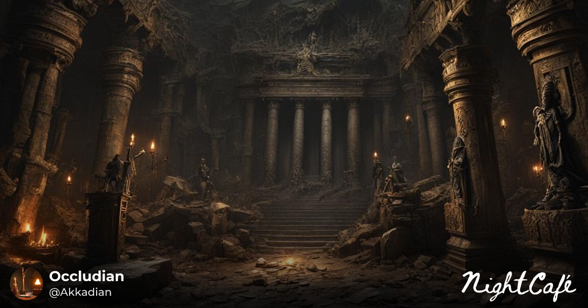 The Underground Temple - Ornate Dark Fantasy Underground Tom...