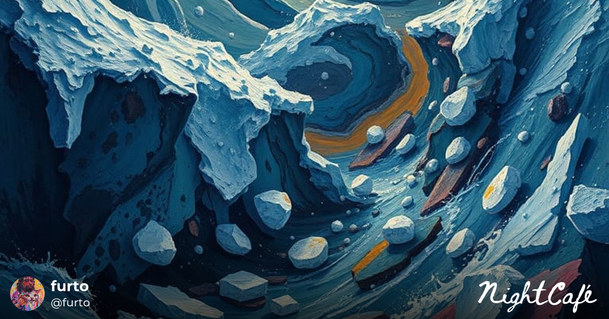 Arctic Tempest: A Fusion of Colors in Digital Pain... - AI Art