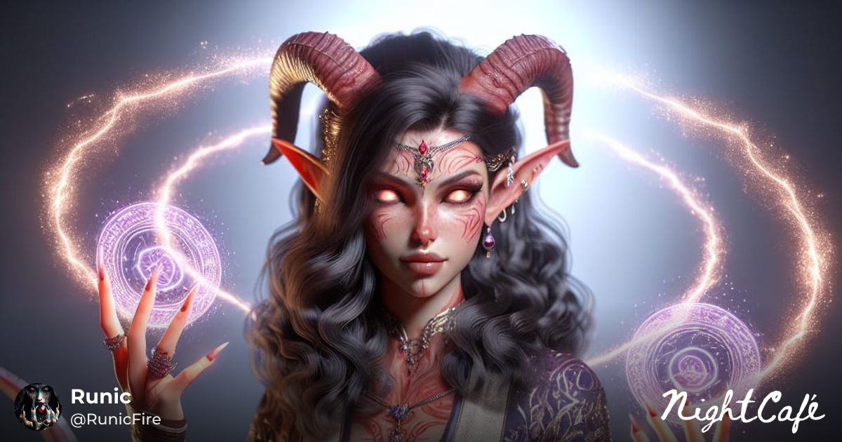 Amaxora Wraithcaller - Tiefling sorceress casting a spell to remove her ...