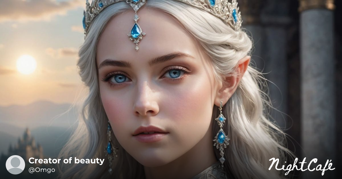 Teleri princess, silver hair and matching eyebrows... - AI Art