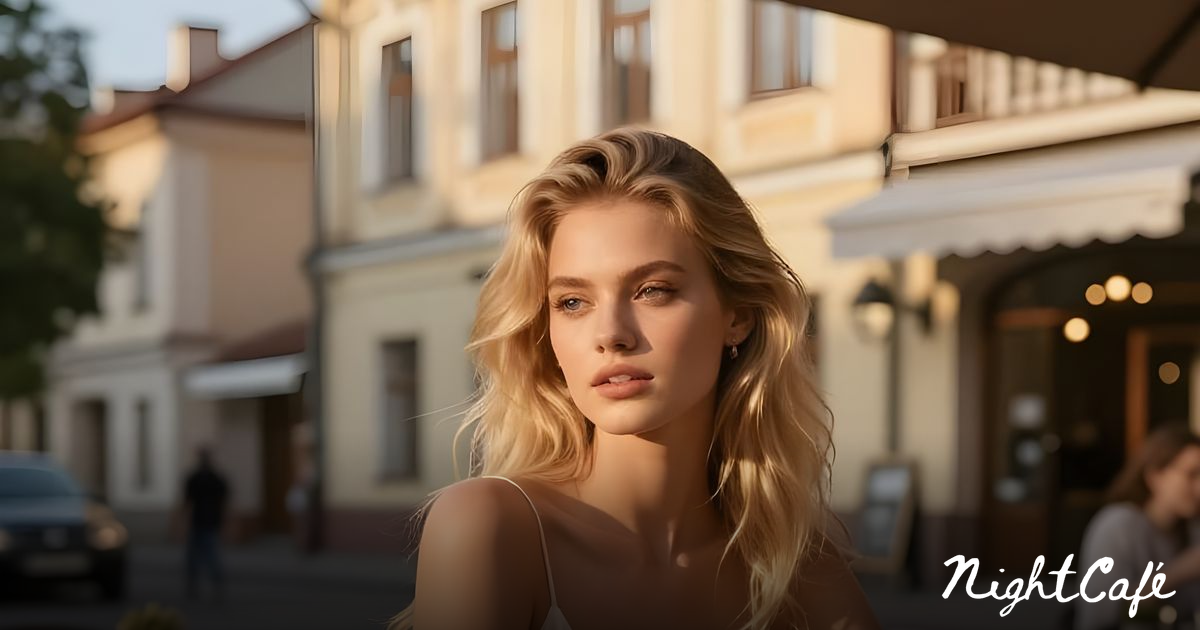 Ukrainian Supermodel Enjoys Kyiv Café in Golden Ho... - AI Art