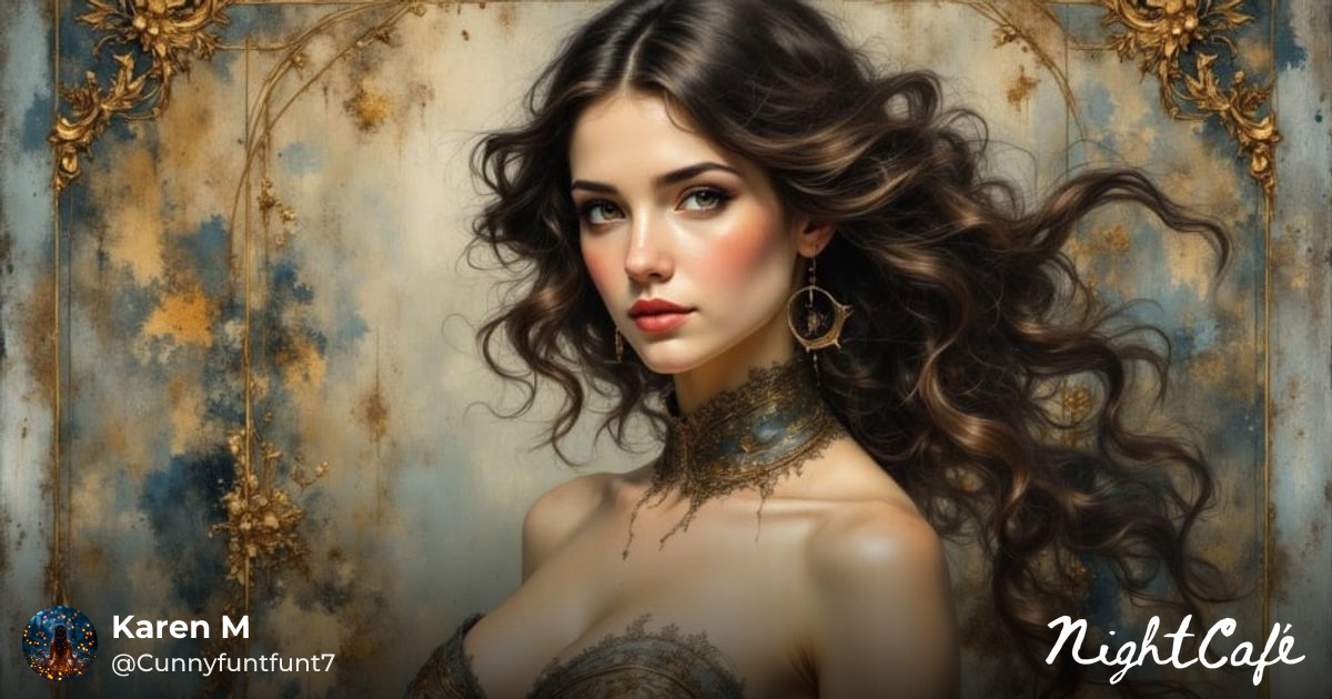 Distinctive oil painting style such as a mixture of Minhwa like...