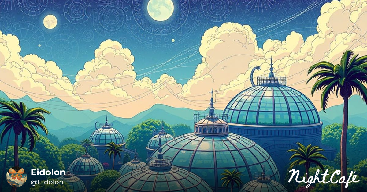 Retrofuturistic Solar Punk Greenhouse City in Art ... - AI Art