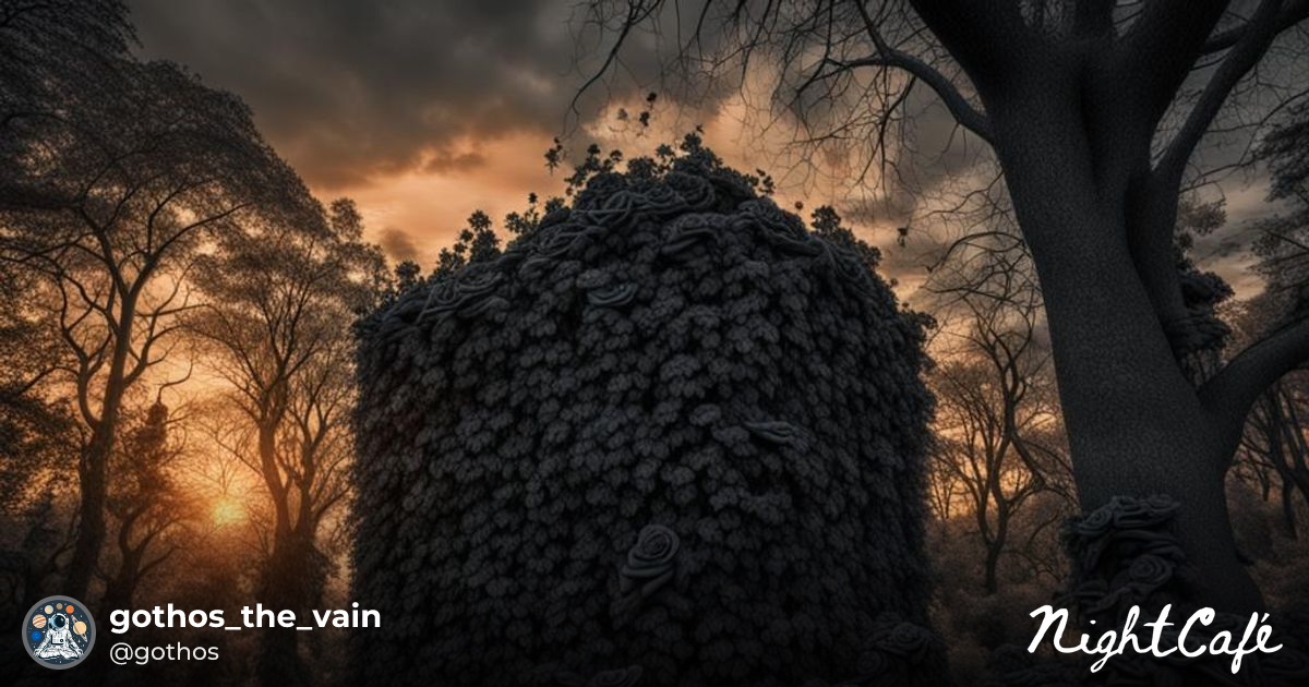 Black Roses in Graveyard at Sunset: Hyperrealistic... - AI Art
