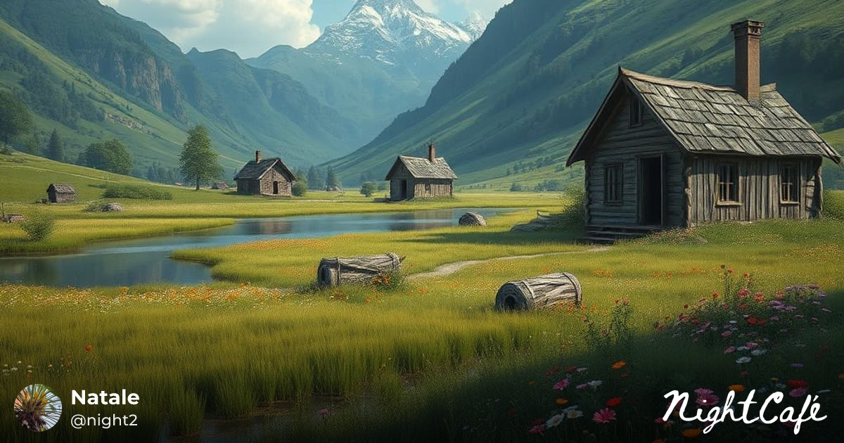 abended village - Whimsical Village Oasis in a Lush, Dreamli...