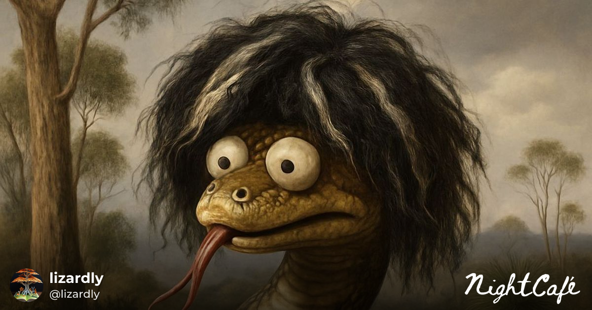 the goofy snake - Funny Snake in Ratty Wig in Australian Lan...