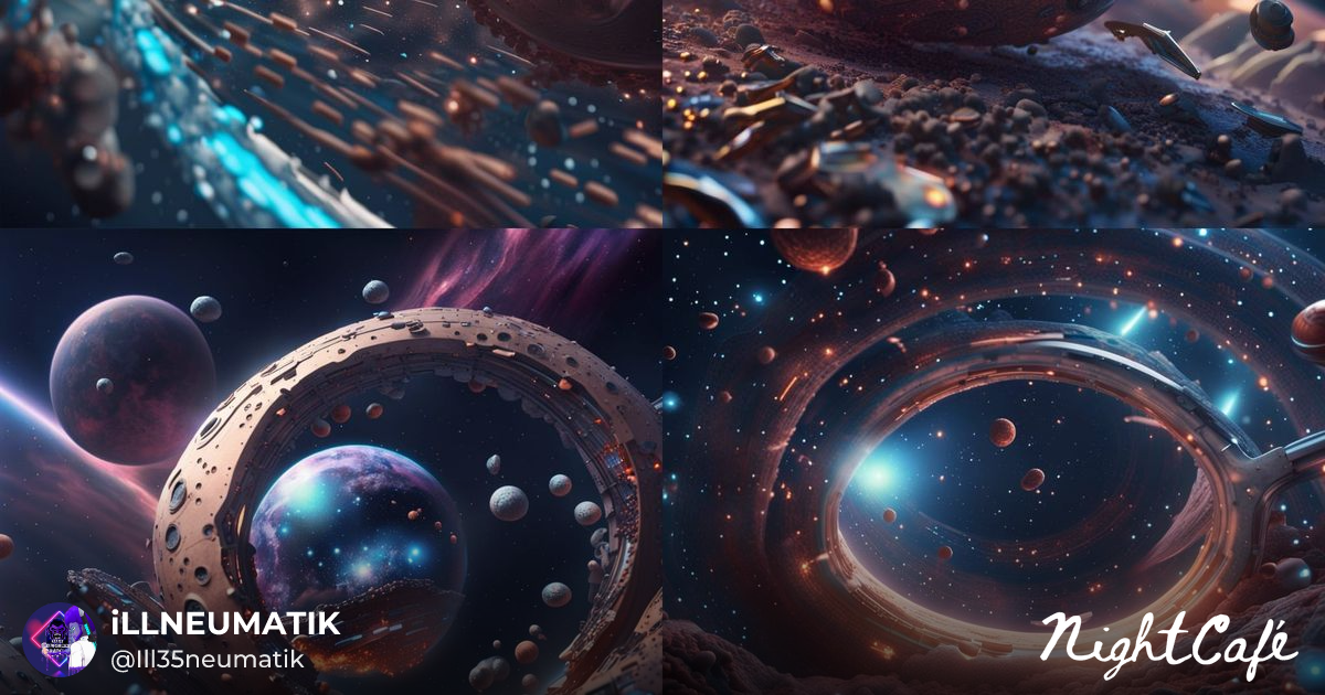 Intergalactic Craft Navigating Wormholes in Futuri... - AI Art