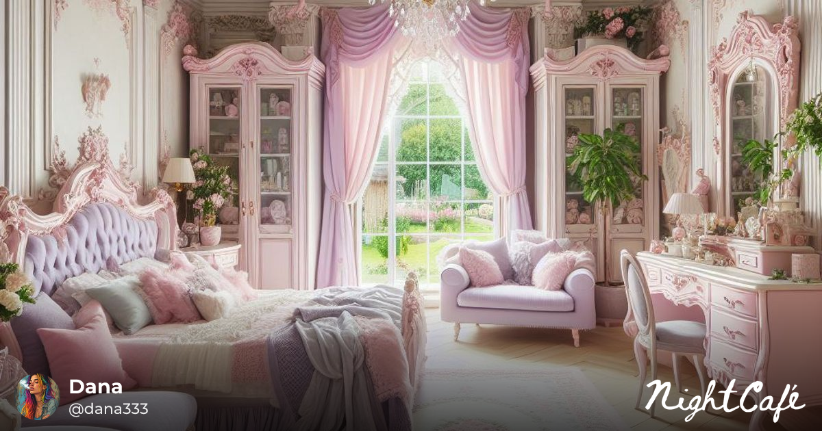 Maximalist rococo bedroom for a teenage girl in a maximalist rococo ...