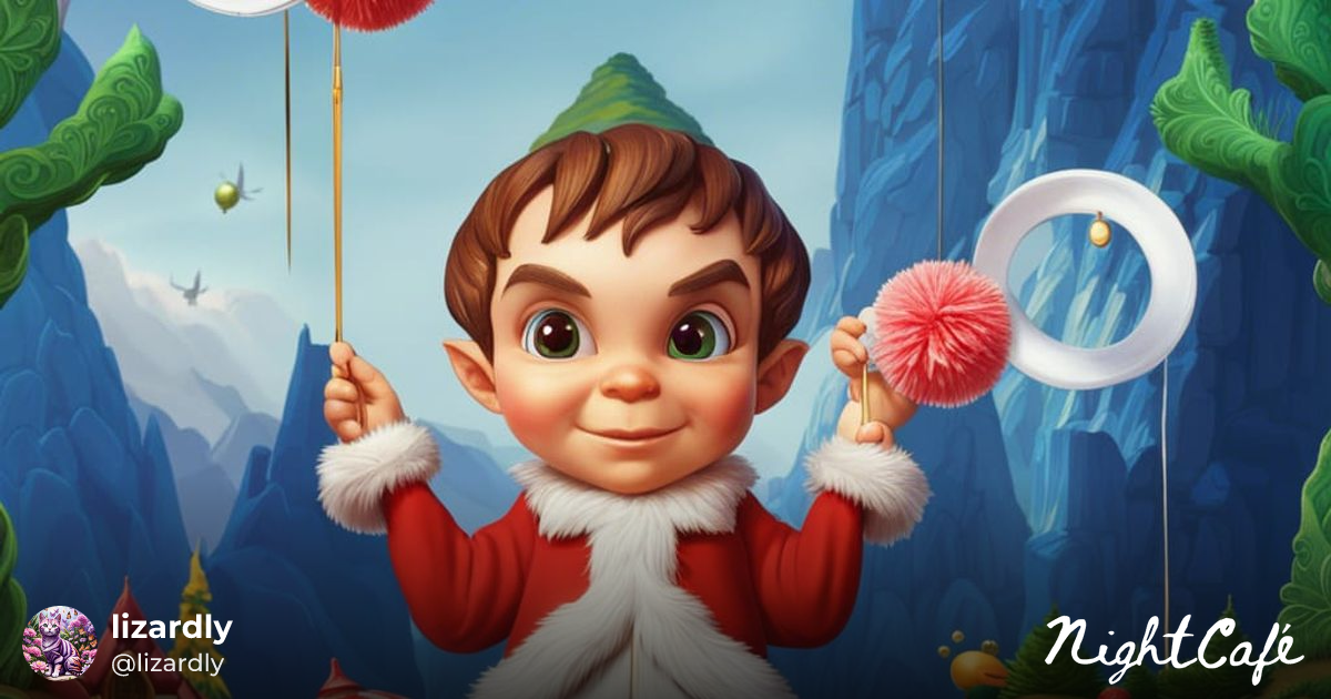 Head Elf - Frowning Elf with Pom Poms: Detailed Matte Painti...