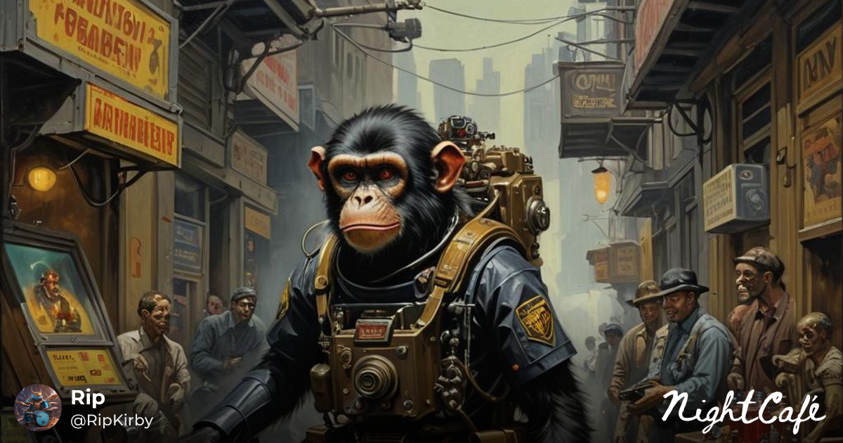 Radioactive Monkey Superhero in Oil Painting Style - AI Art