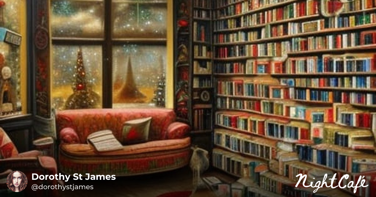 Ethereal Christmas Scene Crafted from Books as Oil... - AI Art