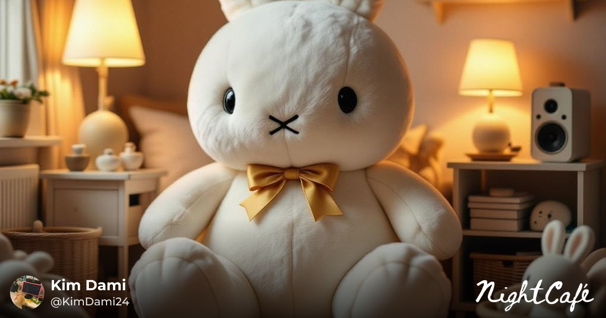 Giant Miffy Plush Toy in Cozy Miffy-Themed Room - AI Art