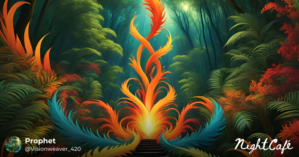 Phoenix Feathers (#2) - Phoenix Rising in a Jungle Clearing