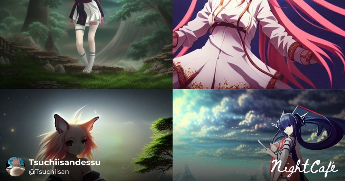 Kitsune Lady: Beautiful Anime Girl in Digital Pain... - AI Art