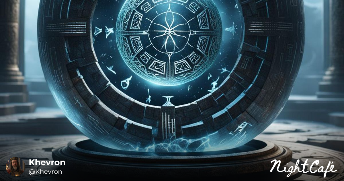 Rift Portal in Glass Orb: Digital Matte Painting - AI Art