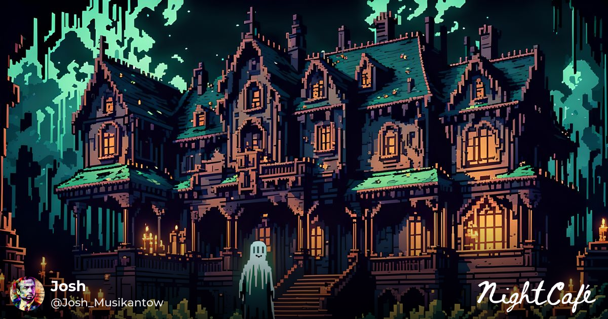 Haunted House; pixel art - Eerie Haunted House in Pixel Art ...