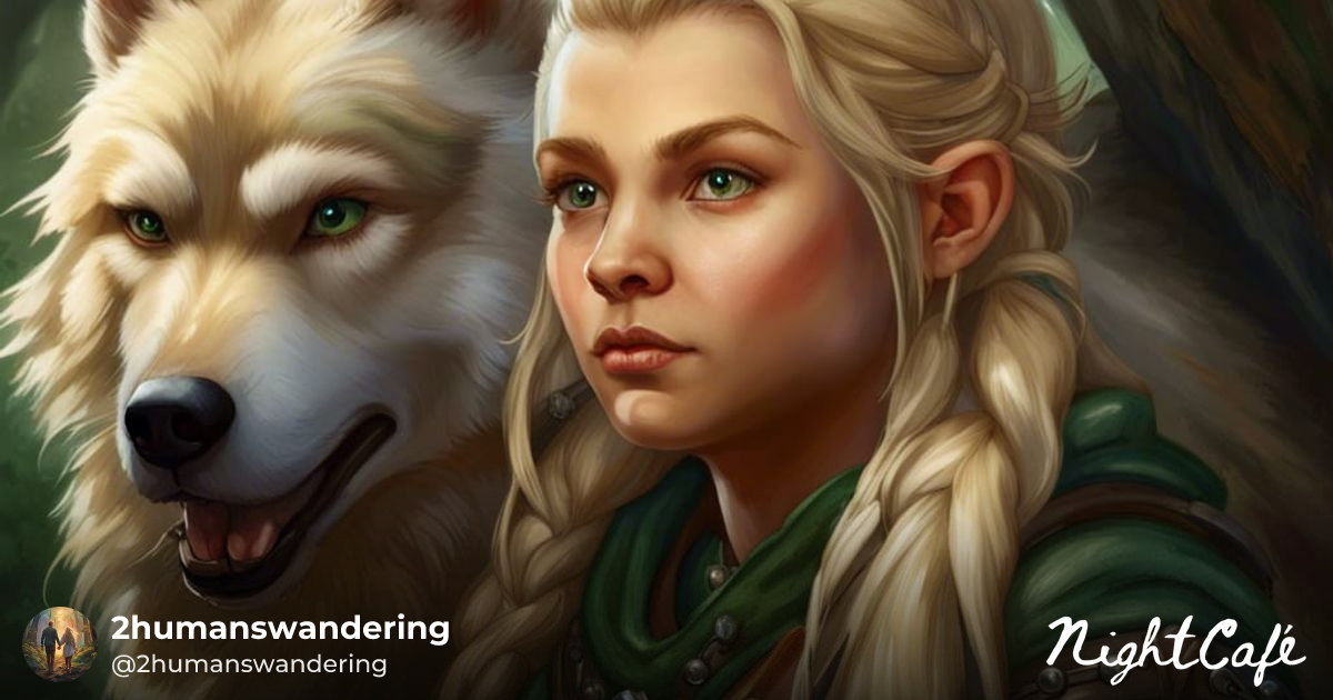 Klover - Halfling Ranger with Wolf Companion in Forest