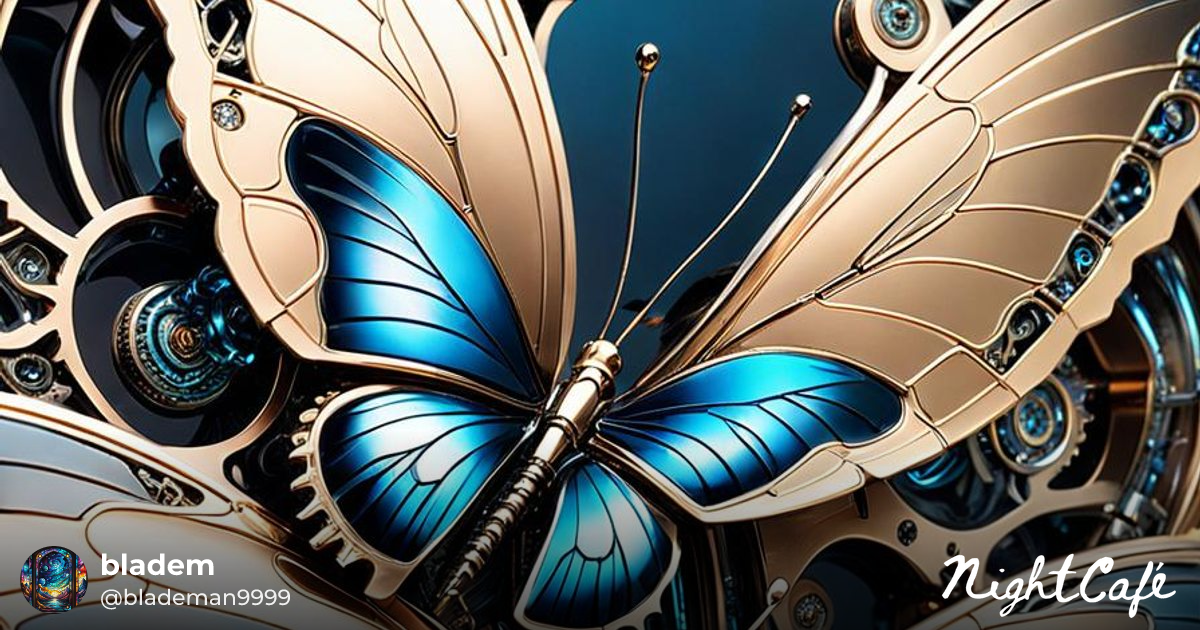 Clockwork butterfly. - Steampunk Mechanical Butterfly with B...