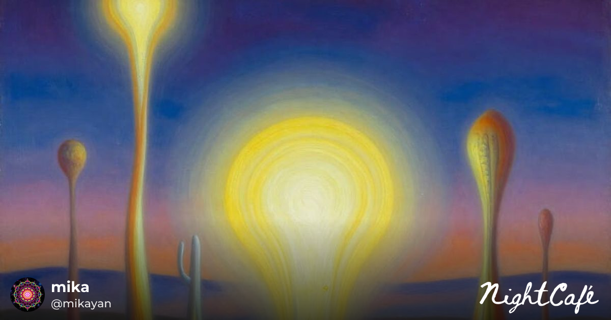 Surrealist Oil Painting of Ethereal Alien Landscap... - AI Art