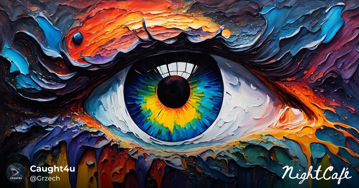 rainbow eye paint - Vibrant Expressionist Eye in Rainbow-Col...