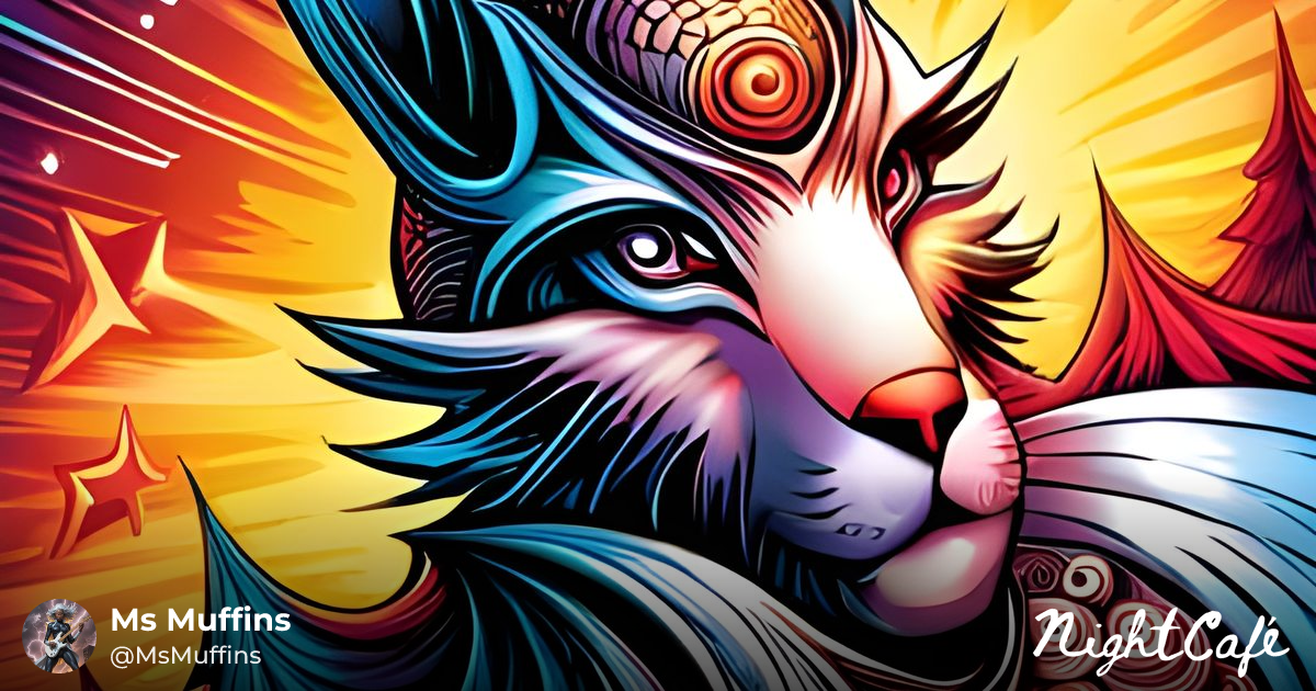 Rabbit Wizard - Retro Rabbit Wizard in Abstract Comic Style