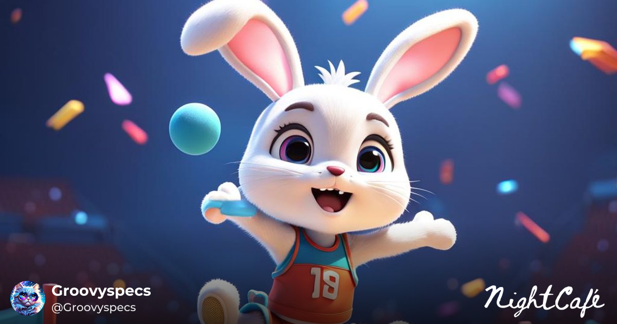 Bunny jump - Chibi Bunny Athlete High Jump in 3D Digital Art