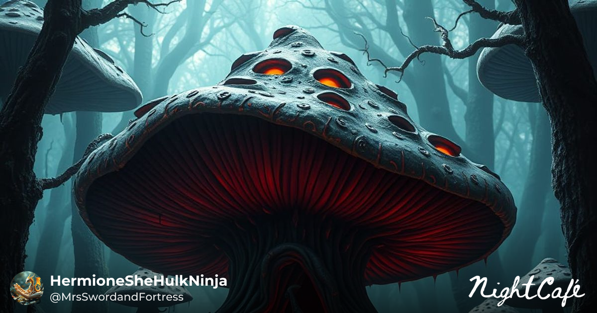 Gothic Mushroom Abode in a Haunting Forest - AI Art
