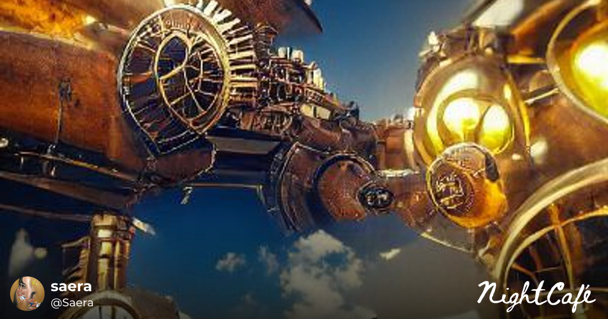 Steampunk Field with Parallax Effect - AI Art
