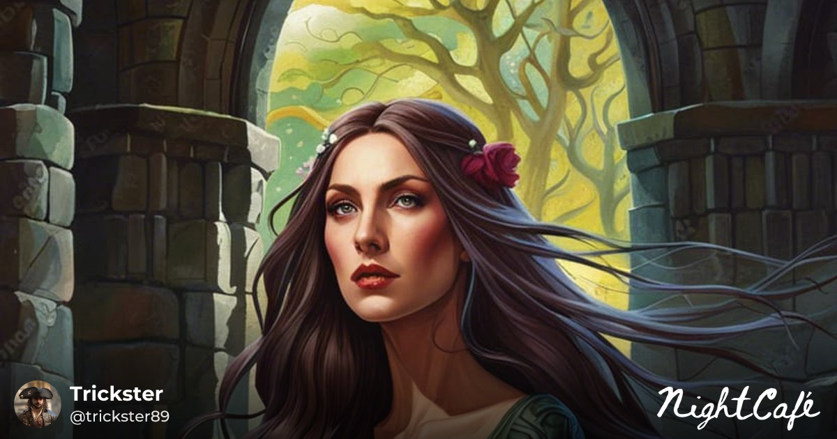 Lorena - Gaelic Elf Woman in Gothic Flower Dress