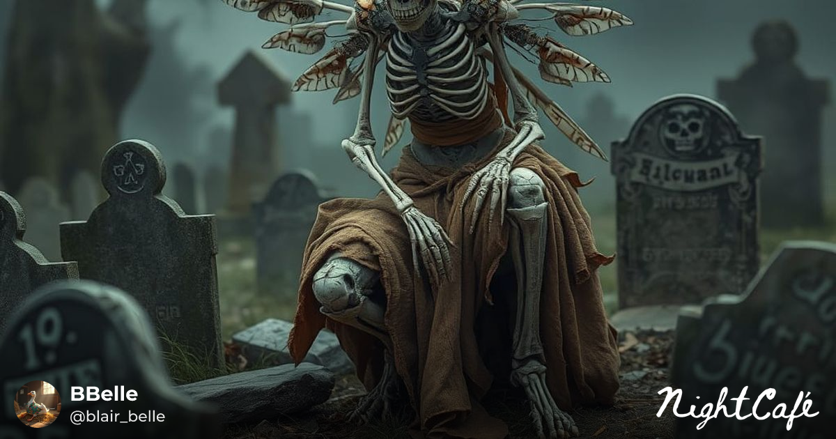 A bone fairy - Bone Fairy in Graveyard, Hyperrealistic HDR P...