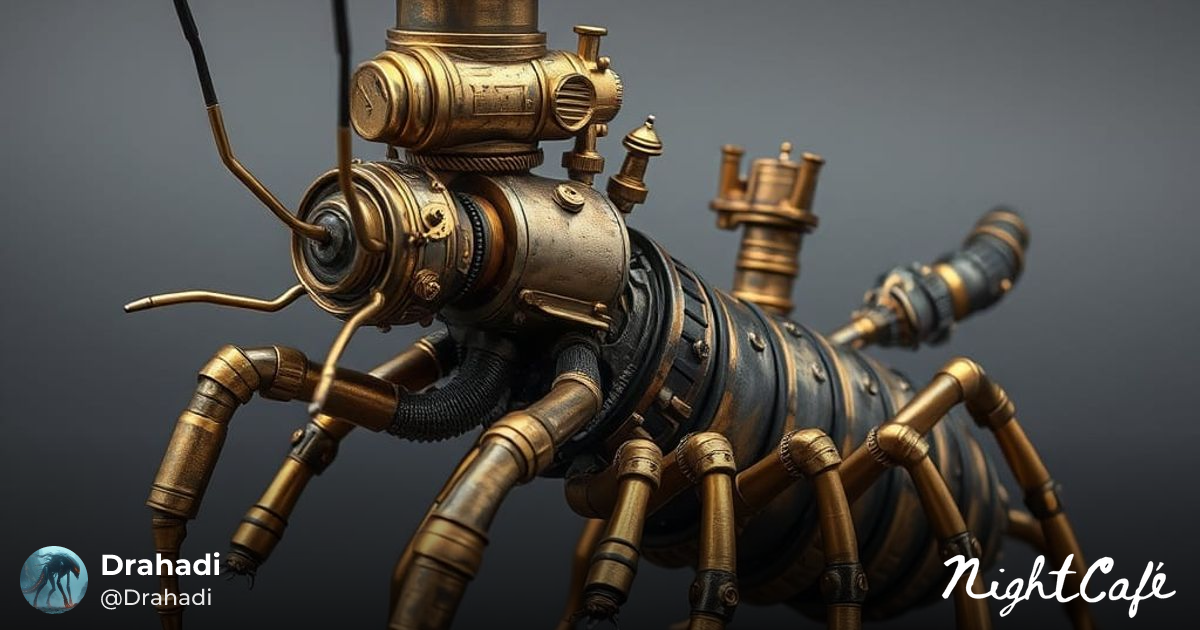 Steam Powered Centipede in Industrial Sci-Fi Style - AI Art