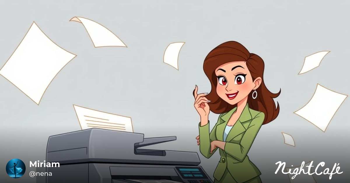 Disney Cartoon: Secretary vs. Mischievous Photocop... - AI Art