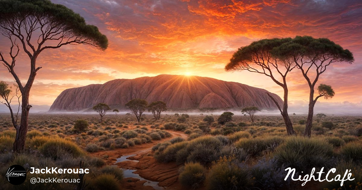 Uluru rock in Australia - Ethereal Uluru at Sunset in Austra...