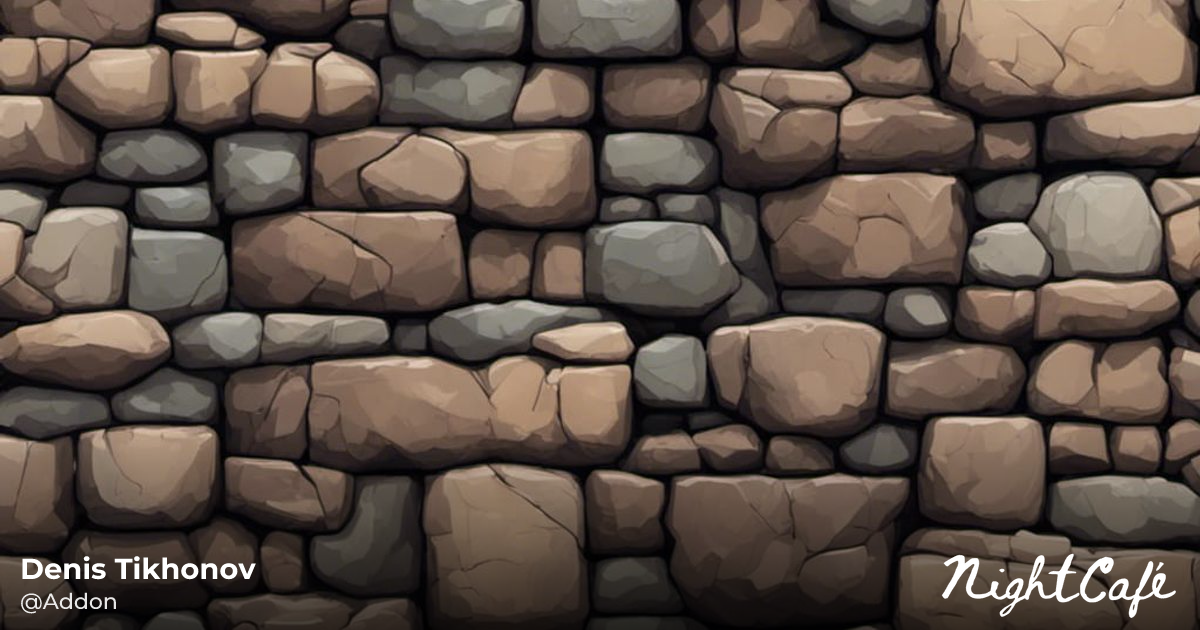 Cartoon Stone Wall Texture for Arcade Game - AI Art