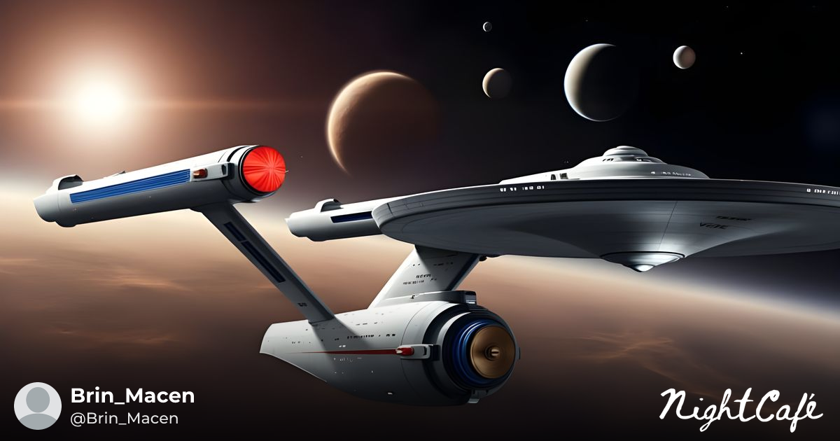 TOS Asia-class - Epic Starship Frigate Emerging from Nebula